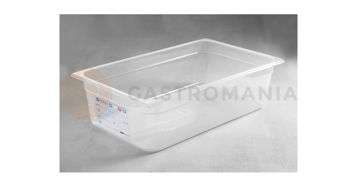 Pojemnik z polipropylenu GN 1/6 200 mm, HACCP | HENDI, 880456