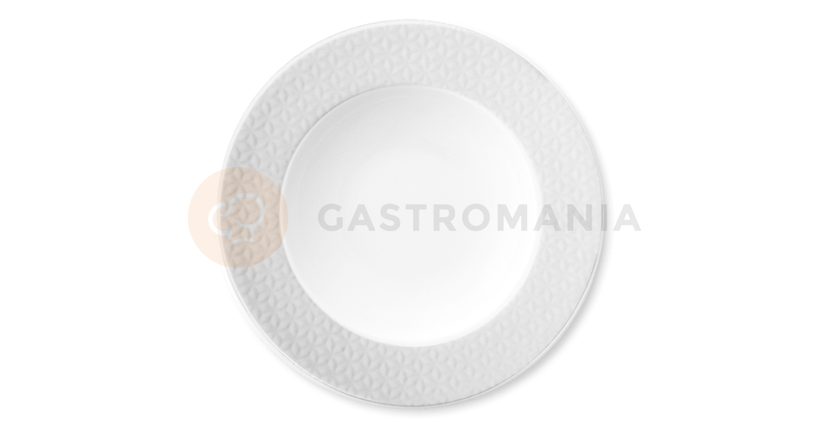 Porcelanowy talerz głęboki 26 cm, ryflowany | ARIANE, Lilly