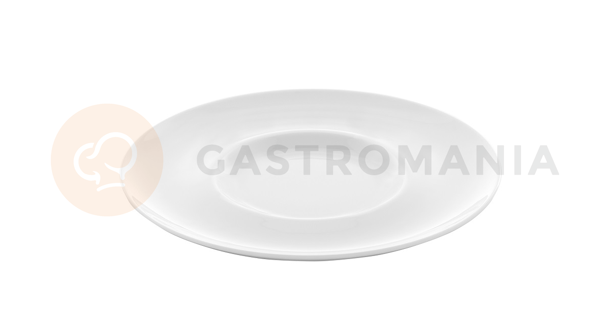 Talerz płytki z szerokim rantem z białej porcelany o średnicy 31 cm ...