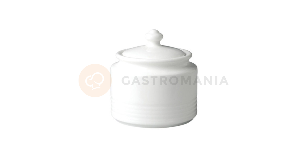 Cukiernica z pokrywką o pojemności 270 ml, biała porcelana | RAK, Rondo