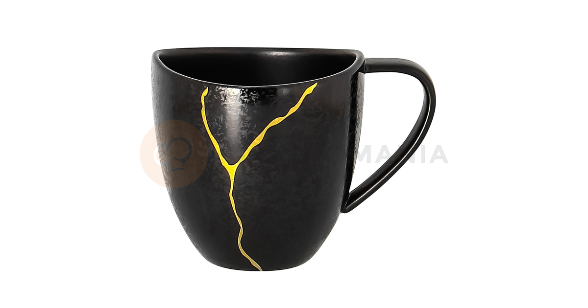 Filiżanka czarna ze złotym zdobieniem, 0,3 l | RAK, Metalfusion