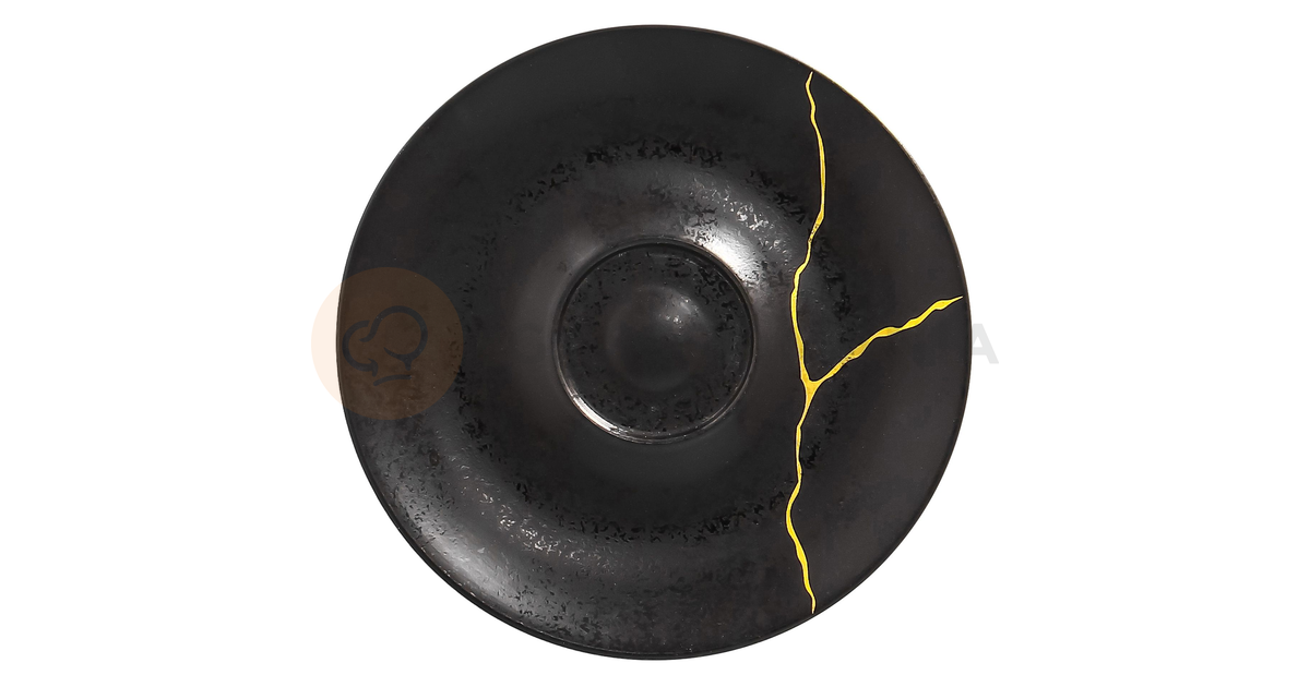 Spodek czarny ze złotym zdobieniem o średnicy 12 cm | RAK, Metalfusion