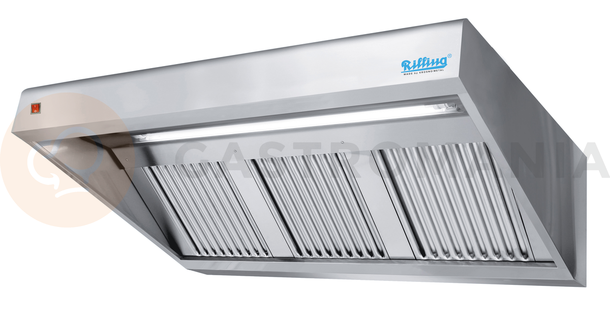 Okap ścienny z oświetleniem 1000x900x450 mm | RILLING, WH0910XL00