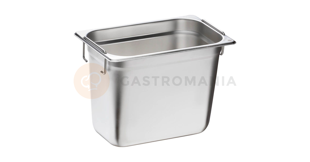 Pojemnik stalowy z uchwytami, GN 1/4, H 200 mm | STALGAST, Basic