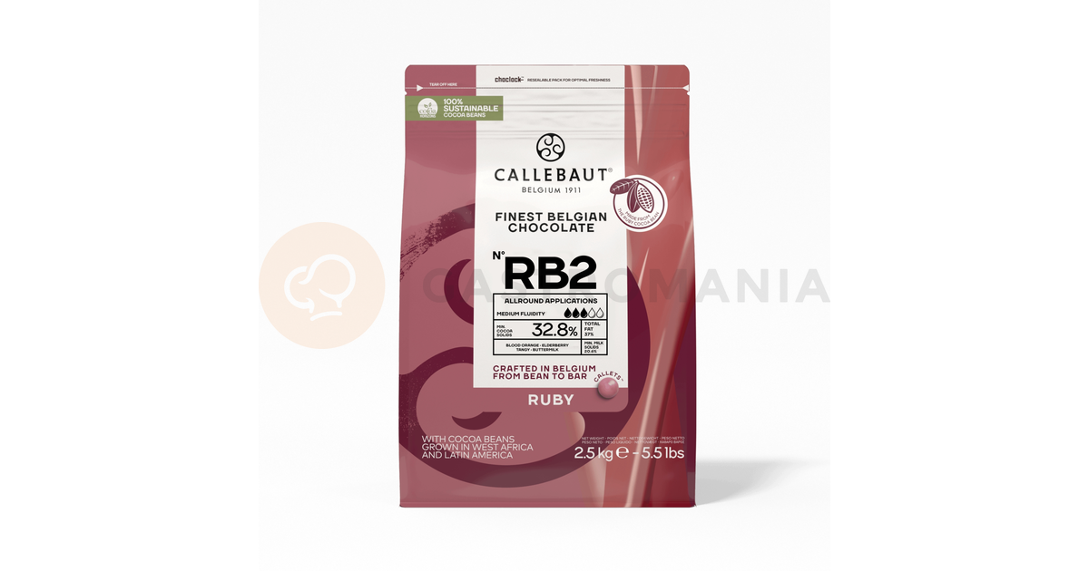Czekolada różowa Ruby2 34,3% Callets 2,5 kg torba | CALLEBAUT, CHR-Q37RB2-2B-U75